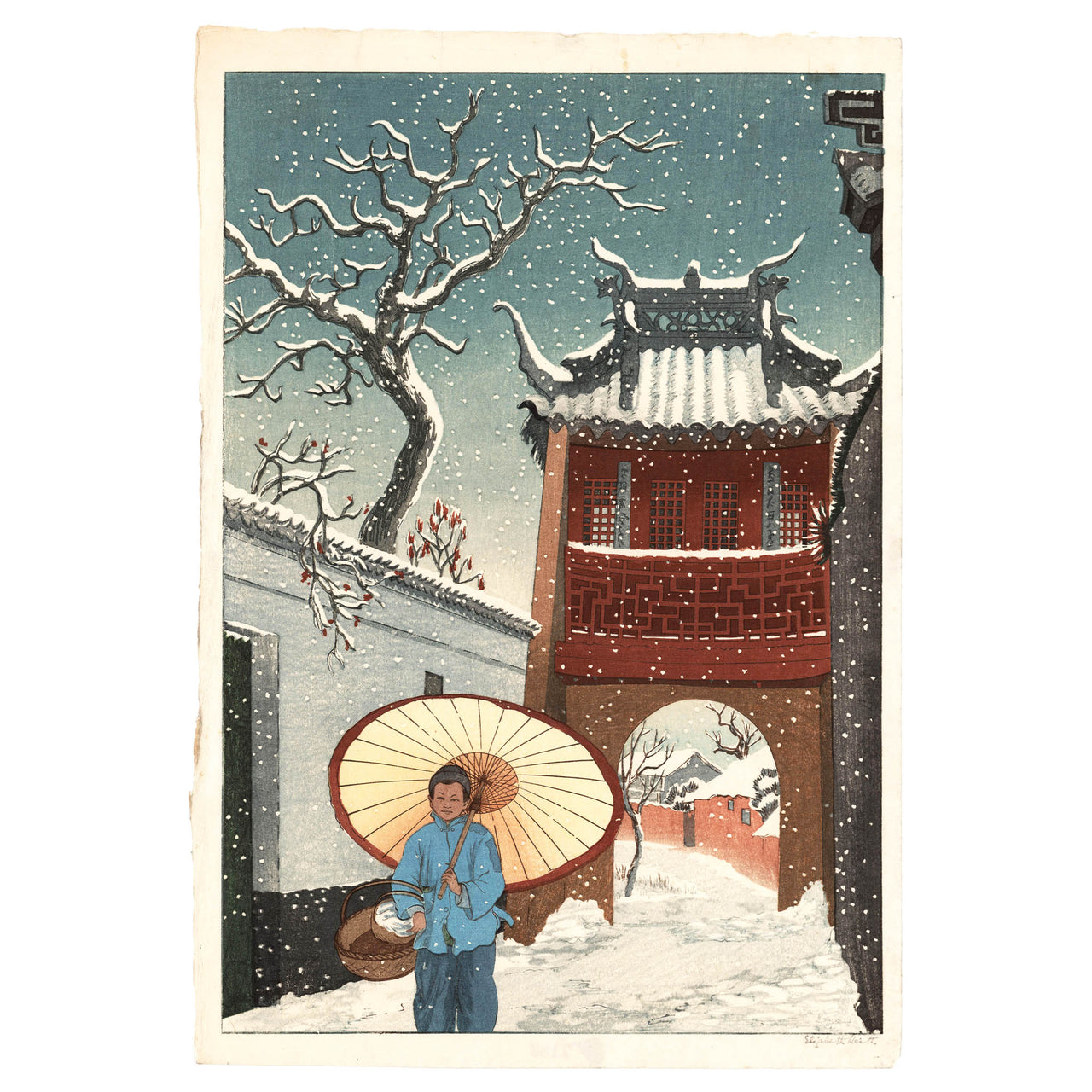 Elizabeth Keith, "Temple in Snow" – Tokaido Arts
